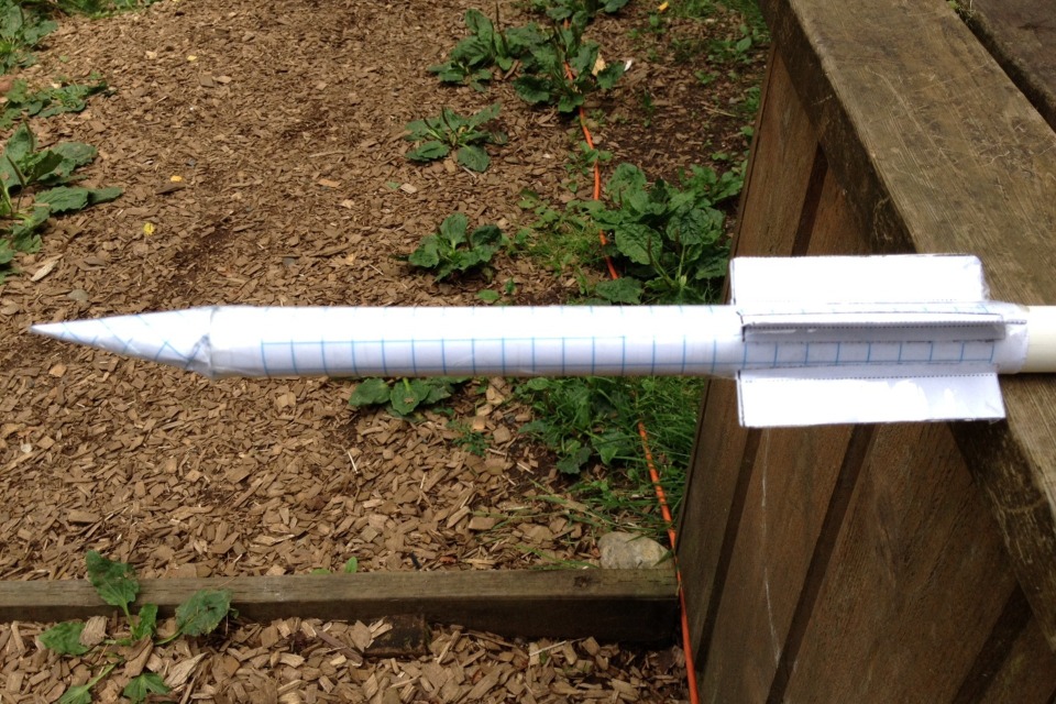 Compressed Air Rocket with hand made paper and tape rockets - DIY