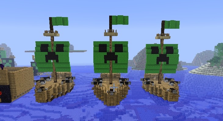Minecraft Creeper Pirate Ship