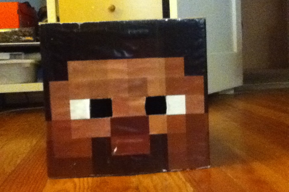 Real wearable minecraft head - DIY